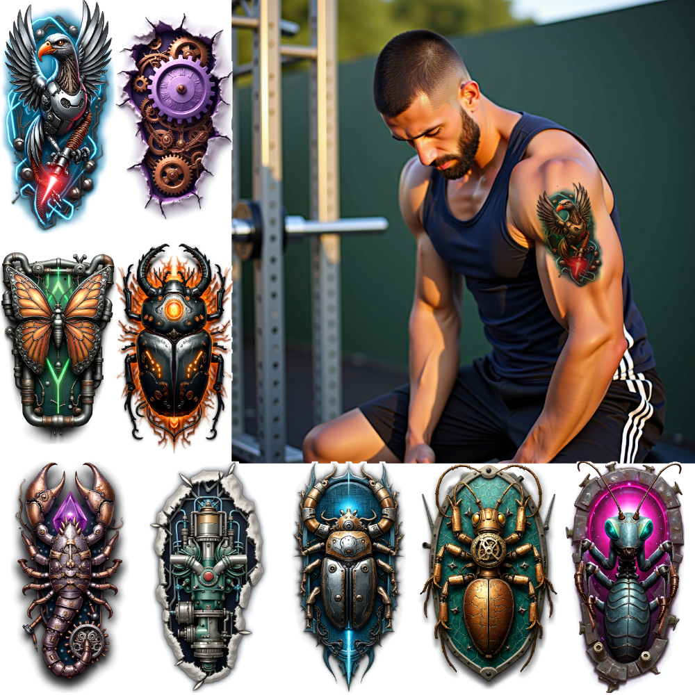 3 Temporary Tattoo Stickers, Waterproof Long Lasting Body Stickers ...