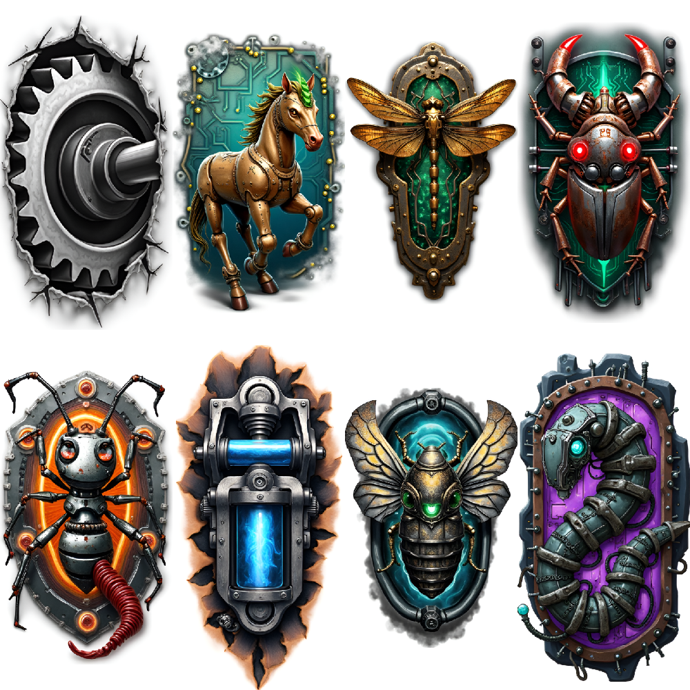 3 Temporary Tattoo Stickers Waterproof Long Lasting Body Stickers Robot ...