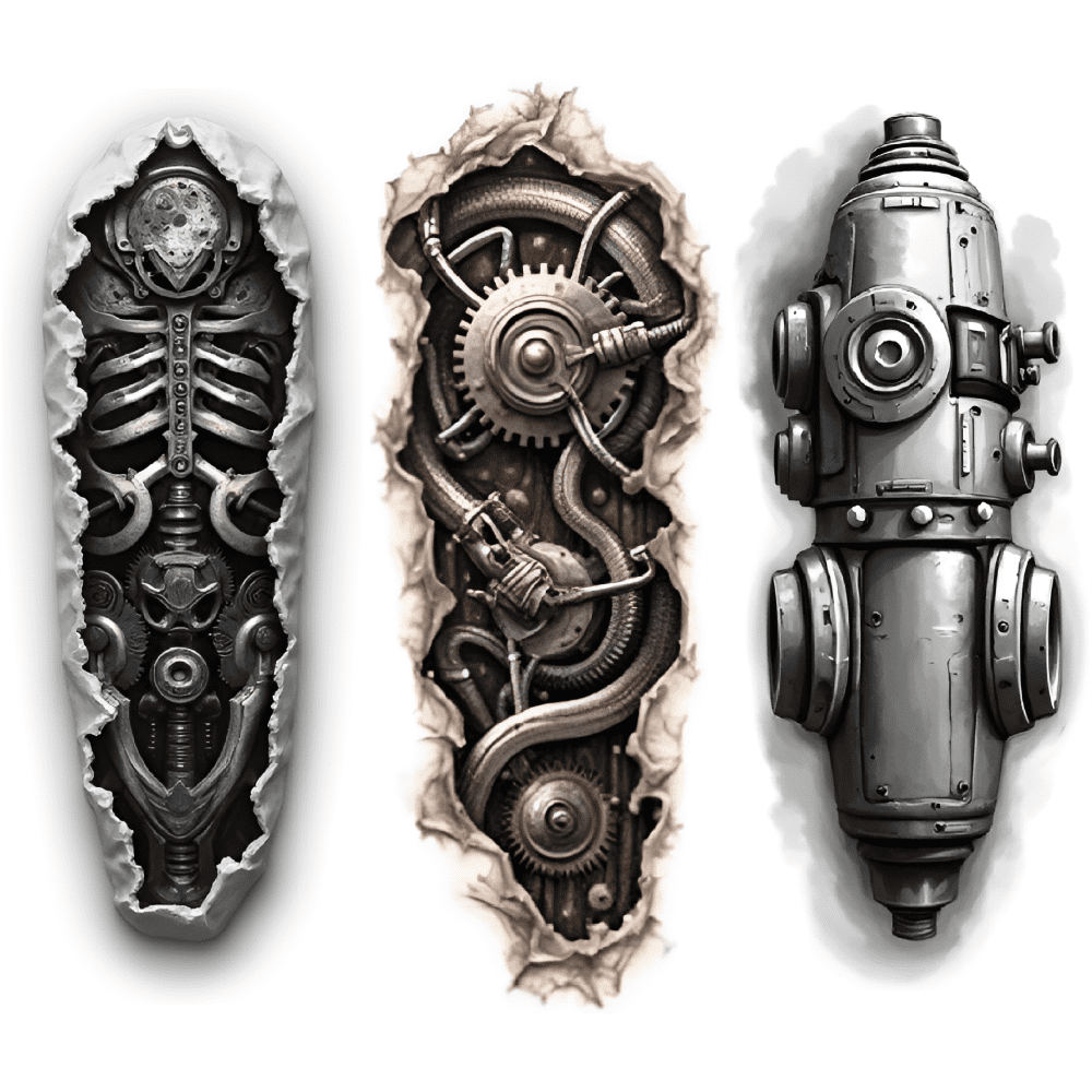 3 Temporary Tattoo Stickers Waterproof Long Lasting Body Stickers Robot ...