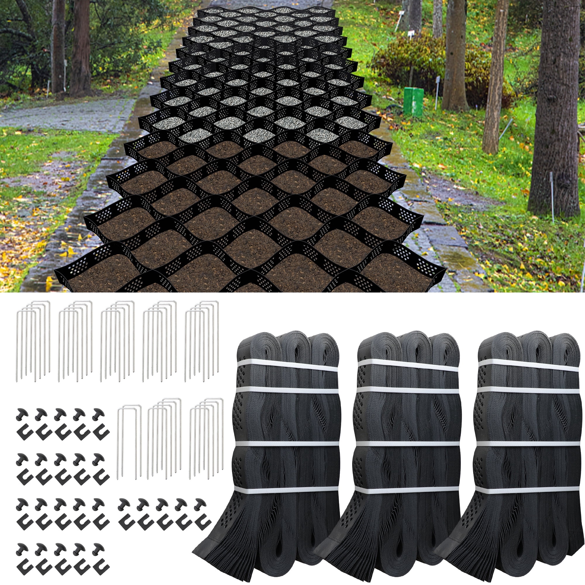 49.5x6.5 FT 3" Thick Geo Gravel Grid – Heavy Duty Stabilization w ...