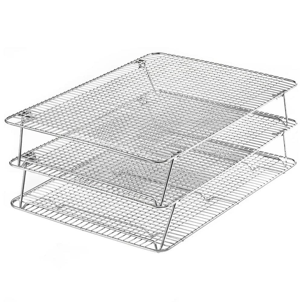 3-Tier 16.5 in. x 12 in. Stainless Steel Stackable Cooling Rack for ...