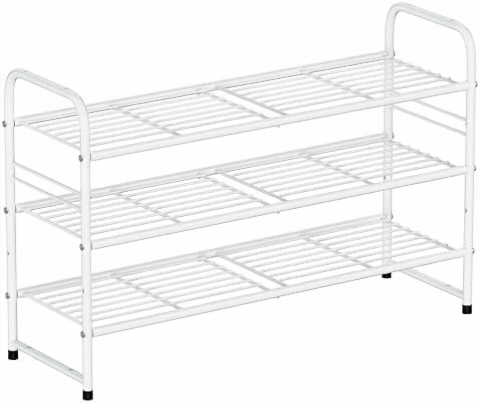 3-Tier 33" Wide Shoe Rack, Closet Metal Shoe Rack Organizer Heavy Duty ...