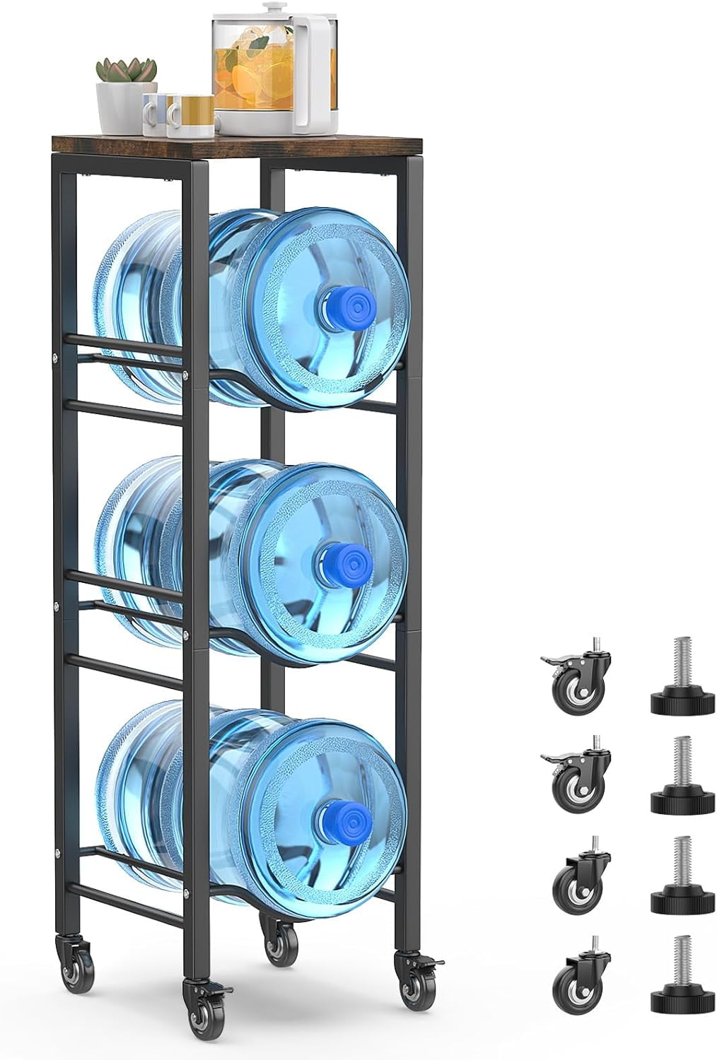 3-Tier 5 Gallon Water Jug Holder with Storage Shelve, 5 Gallon Water ...