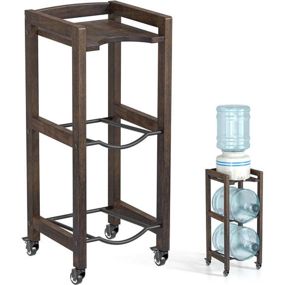 3-Tier 5 Gallon Water Jug Holder with Top Shelf 4 Metal Wheels or ...