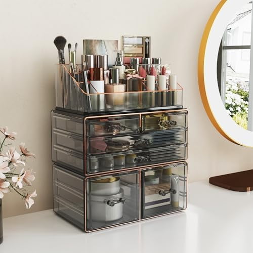 3-Tier 6-Drawer Makeup Organizer Countertop Cosmetic Organizer for ...