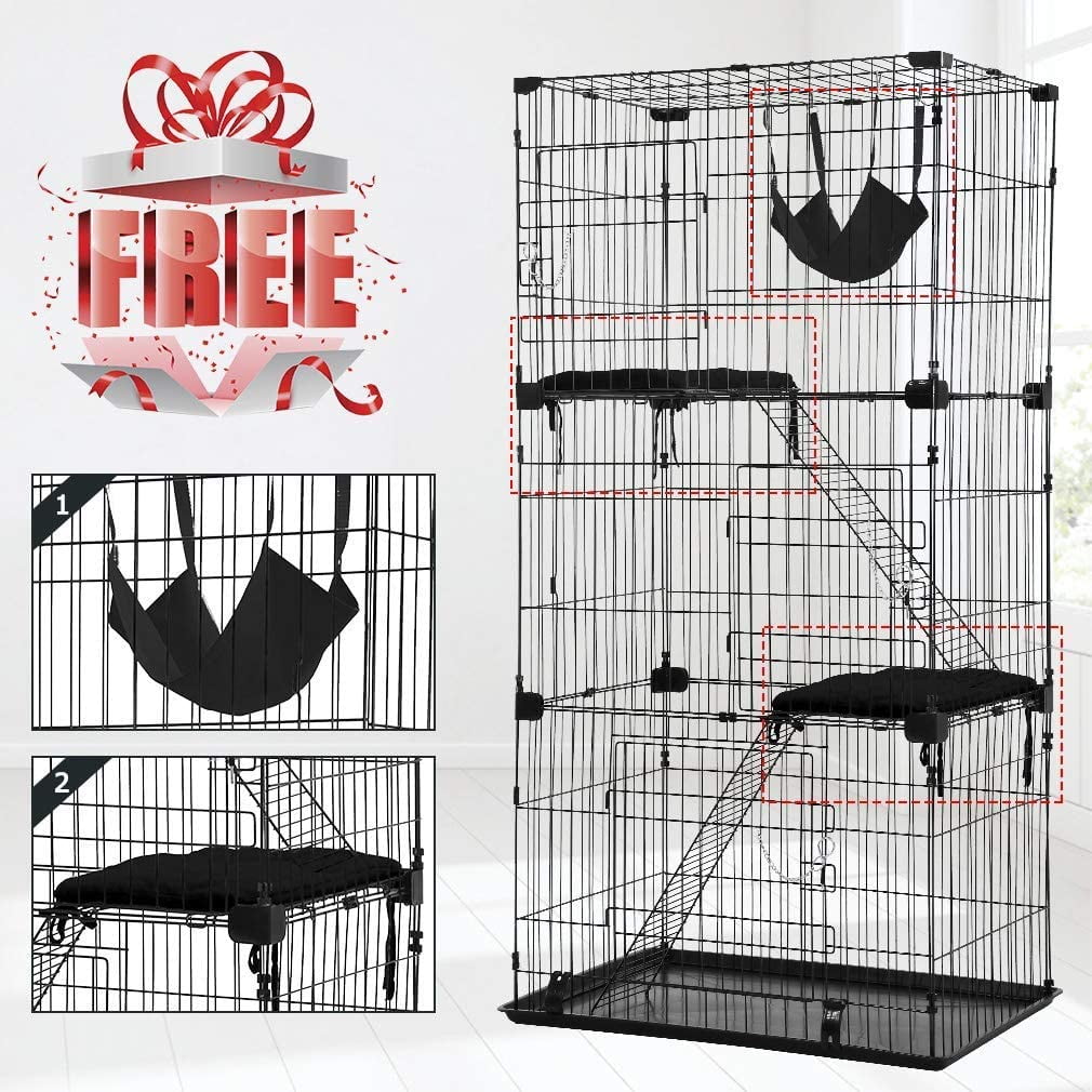 3-Tier 67 Inch Large Cat Cages Indoor, Cat Cages and Playpens with 1 ...