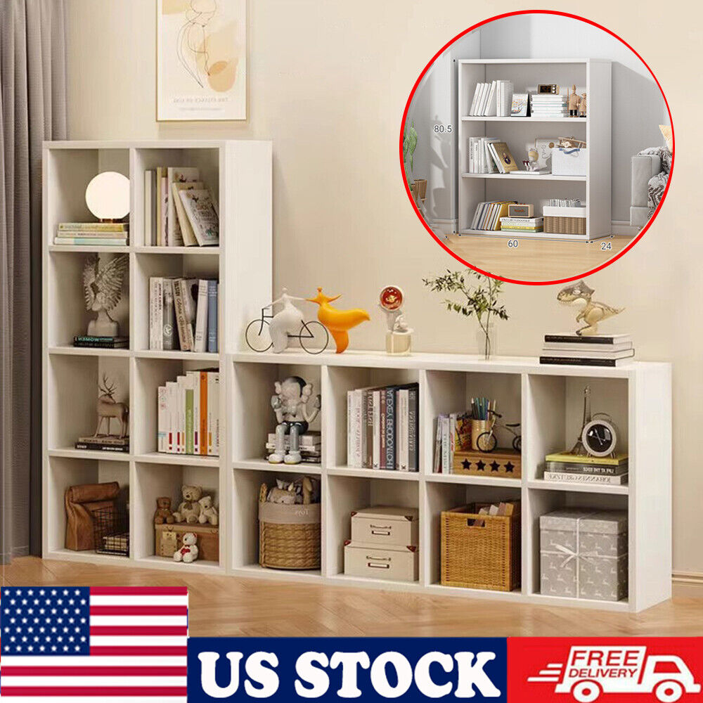3 Tier 80cm Bookcase Display Shelving Storage Shelves Wood Unit Stand ...