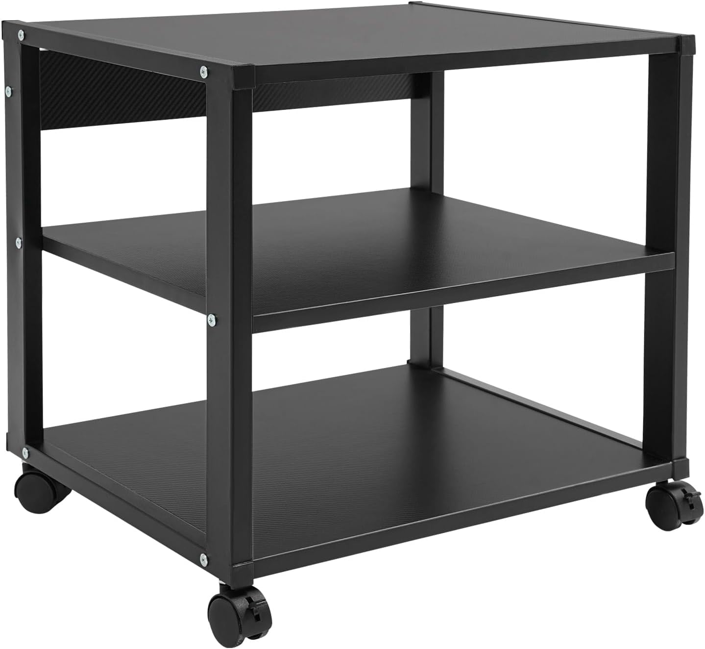 3-Tier AV Media Stand Audio Tower with 4 Lockable Universal Wheels ...