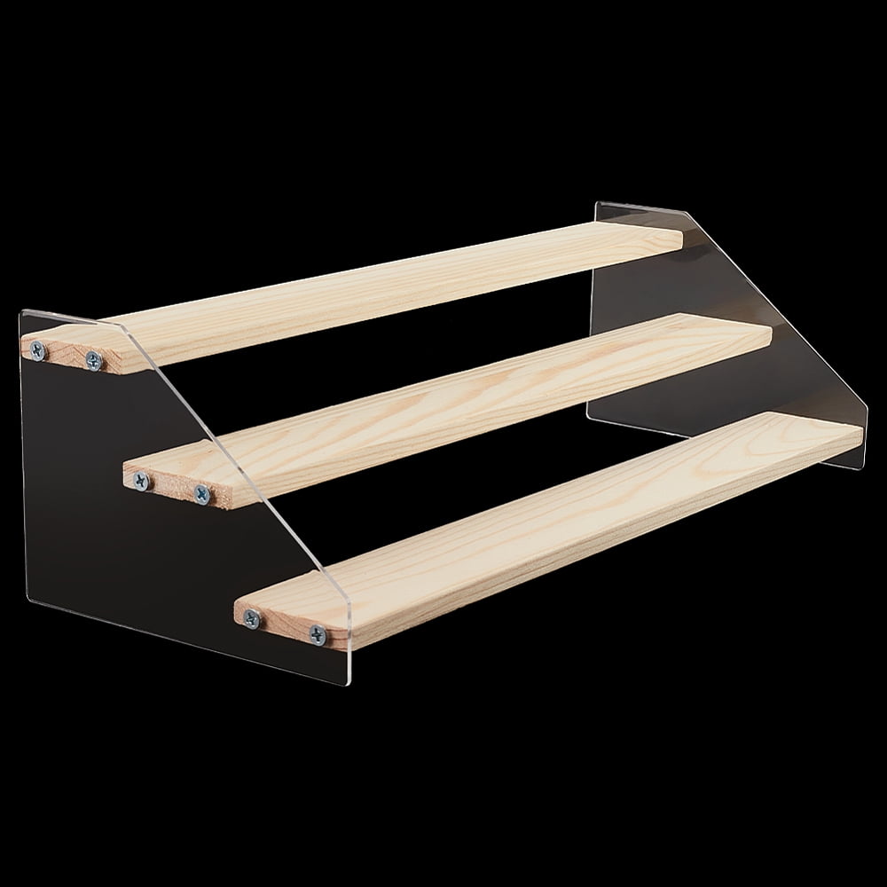 3-Tier Acrylic Action Figure Display Risers Wood Tiered Display ...