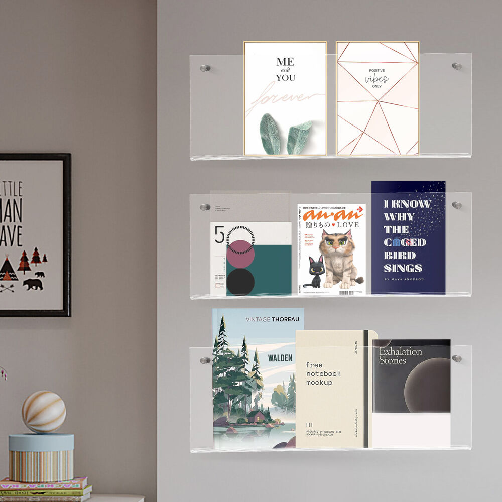 3 Tier Acrylic Brochure Holder Wall Mount Flyer Literature Pamphlet ...