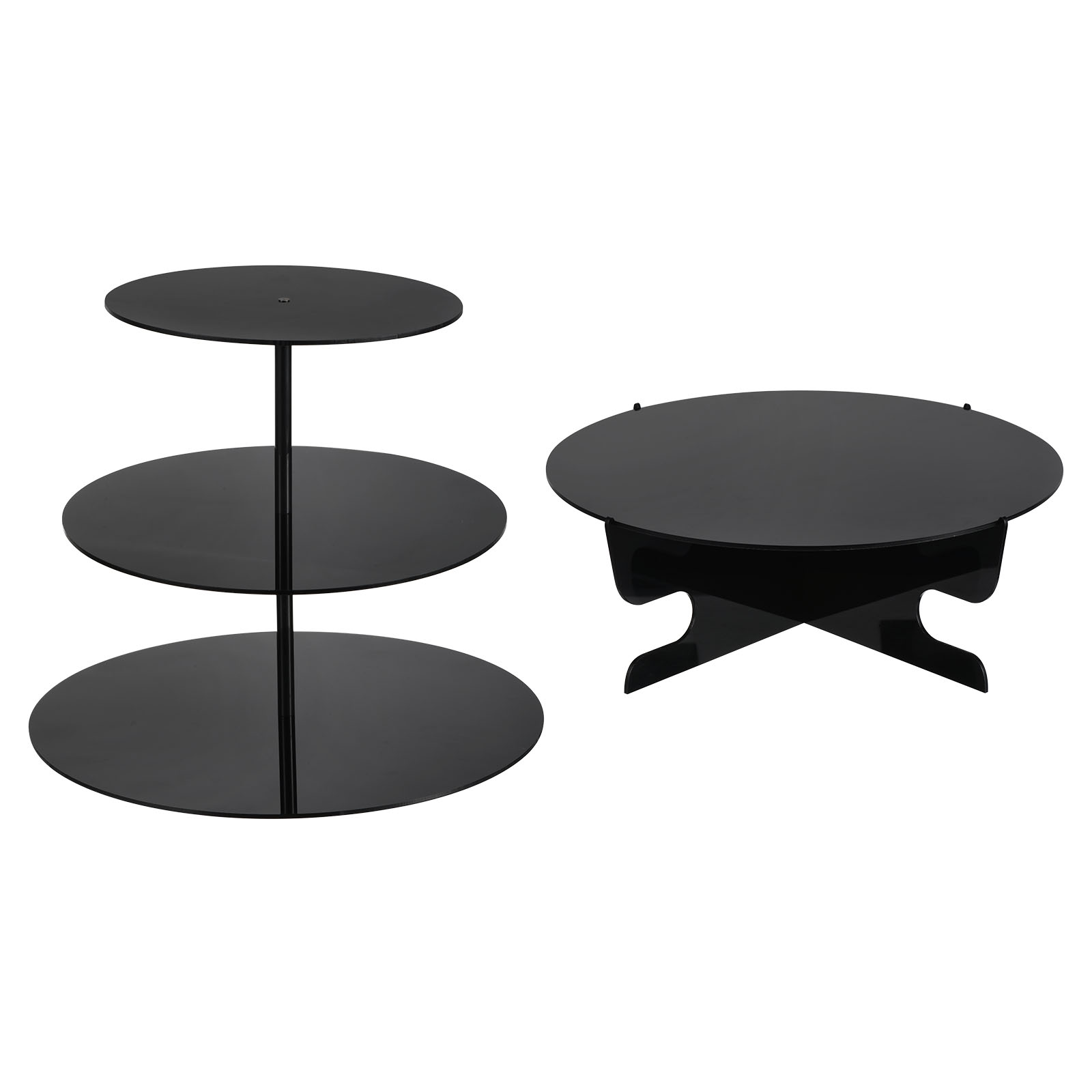 3 Tier Acrylic Cupcake Stand and 1 Tier Round Cake Stand Holder Food ...