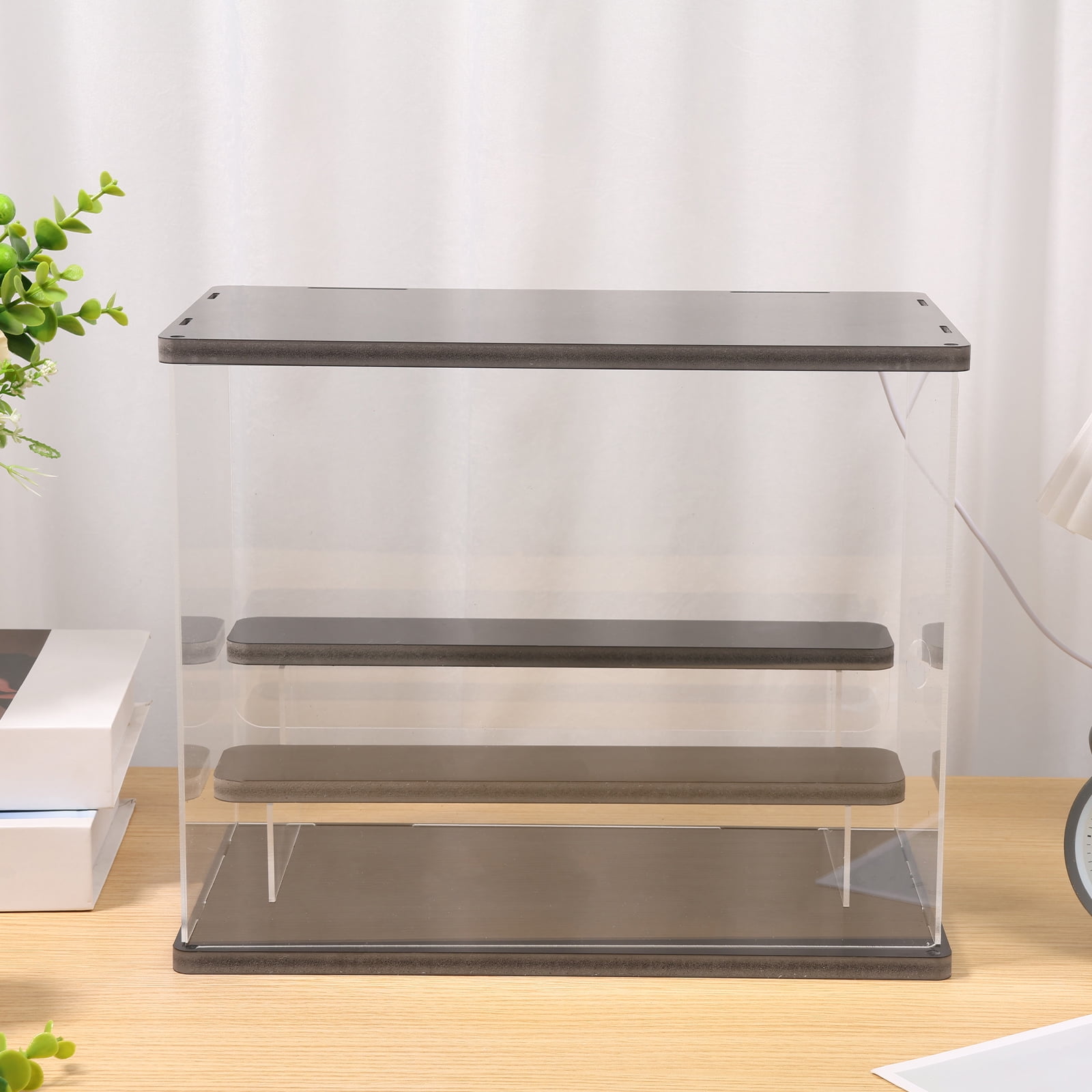 3 Tier Acrylic Display Case with Adjustable LED Light, Clear Display ...