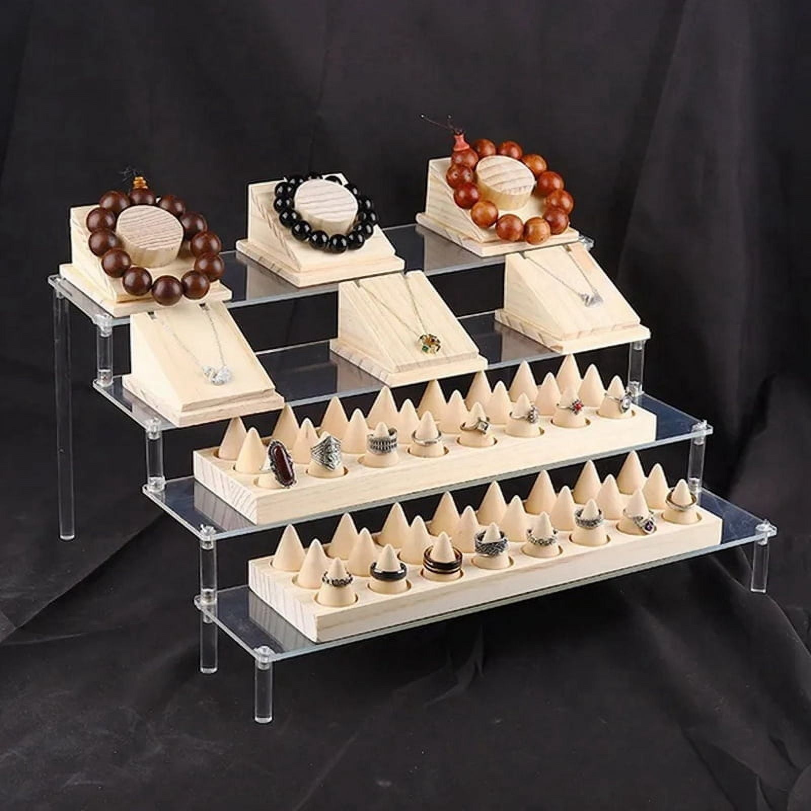 3 Tier Acrylic Display Risers Clear Stands for Figures Cupcake Dessert ...