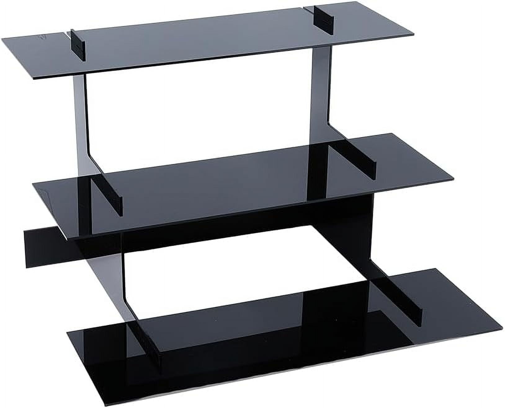 3-Tier Acrylic Display Risers for Jewelry Cosmetic Minifigures Black 24 ...