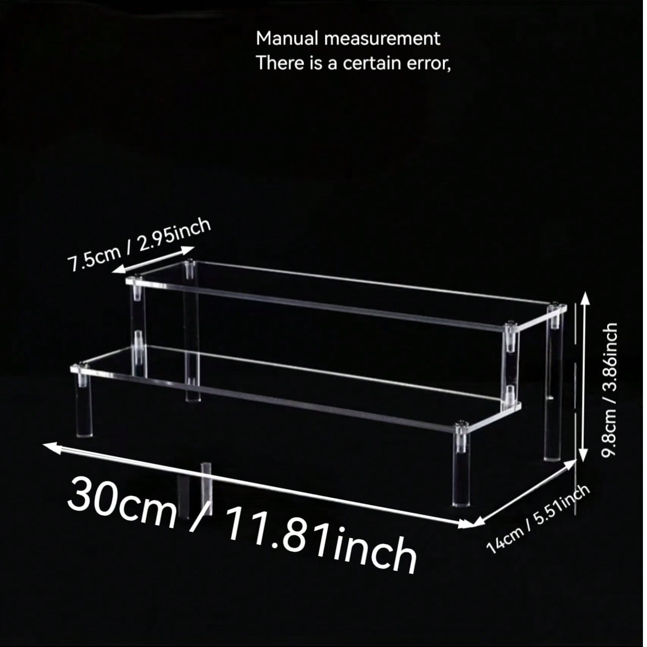 3-Tier Acrylic Display Stand, Clear Trapezoid Shelf for Jewelry ...