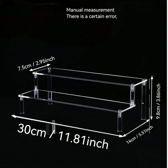 3-Tier Acrylic Display Stand, Clear Trapezoid Shelf for Jewelry ...