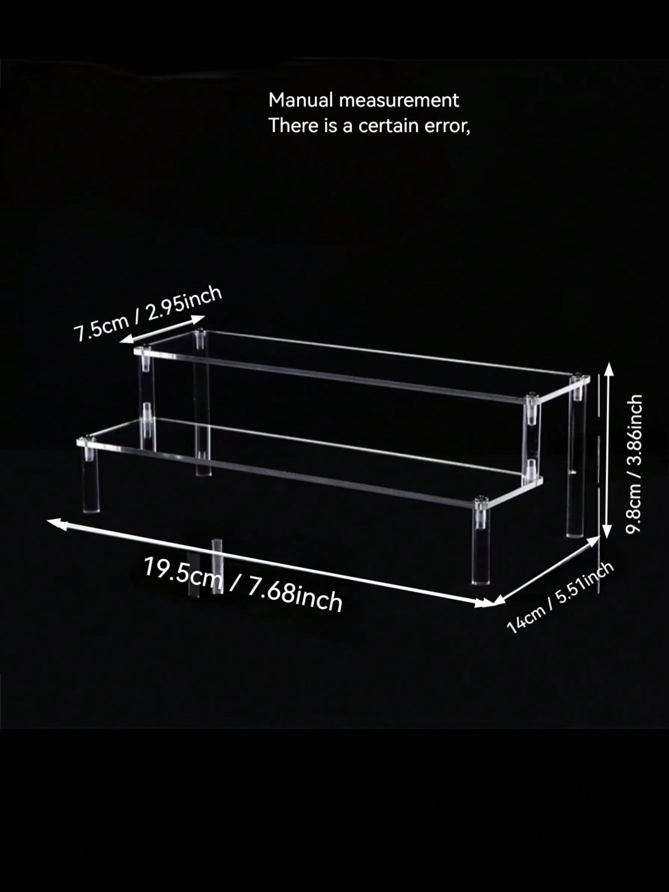 3-Tier Acrylic Display Stand, Clear Trapezoid Shelf for Jewelry ...