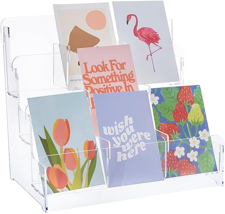3-Tier Acrylic Greeting Card Display Stand Business Card Holder ...