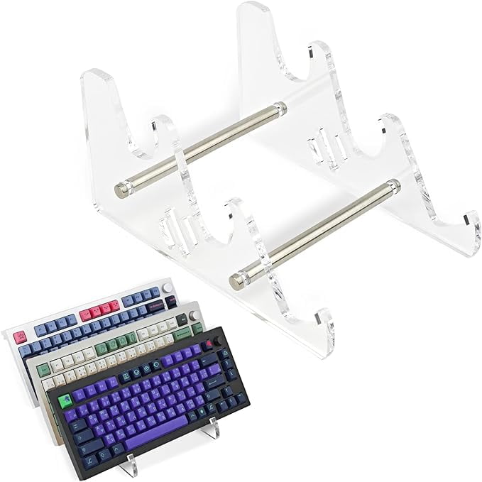3 Tier Acrylic Keyboard Display Stand, Transparent, Sturdy Desktop ...