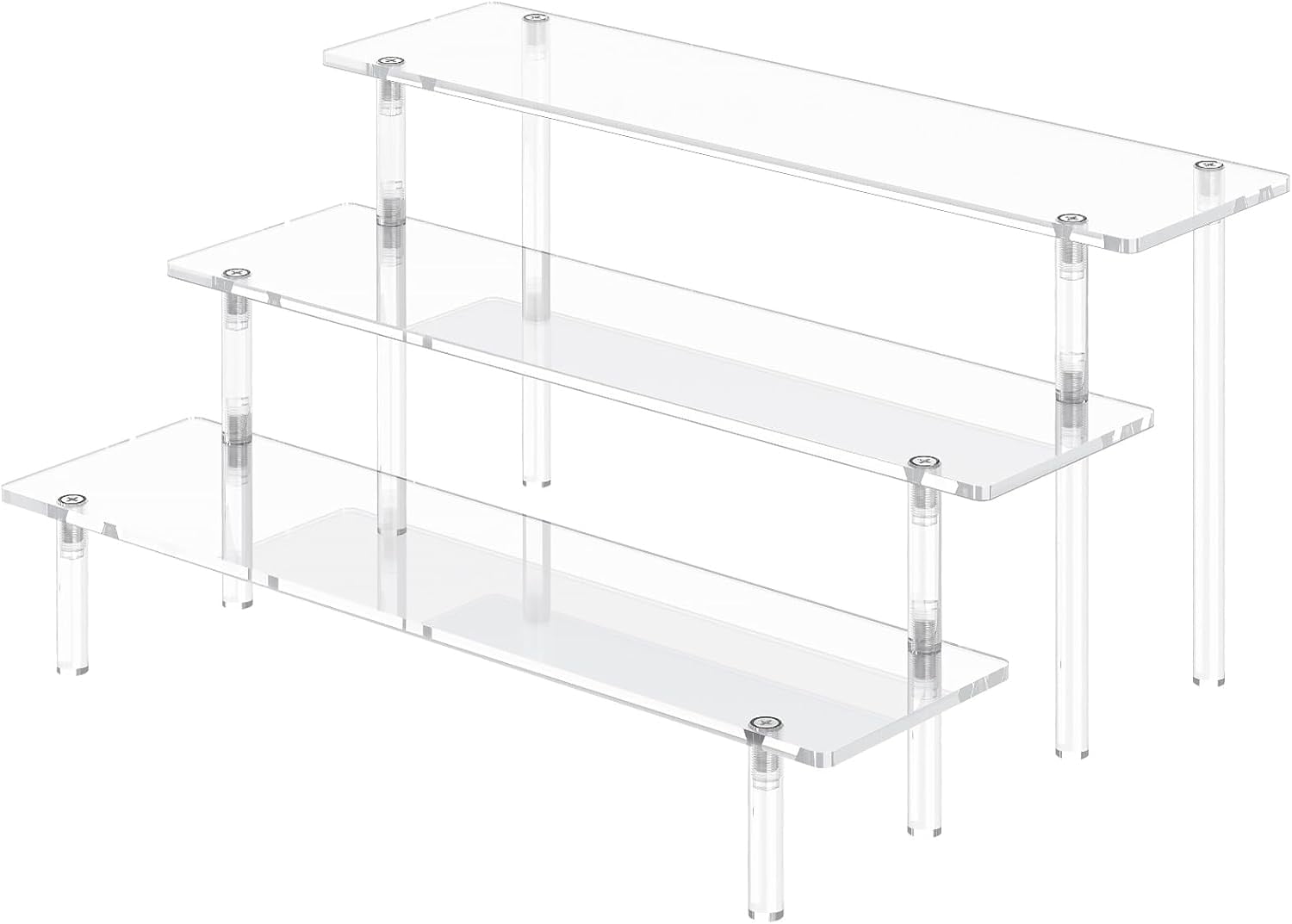 3-Tier Acrylic Riser Display Shelf, Clear Tabletop Display Case for ...
