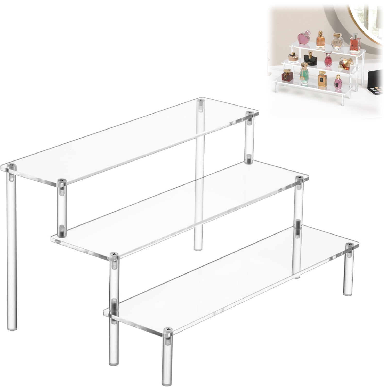 3 Tier Acrylic Risers Display Stands,Display Case,Perfume Stand,Cupcake ...