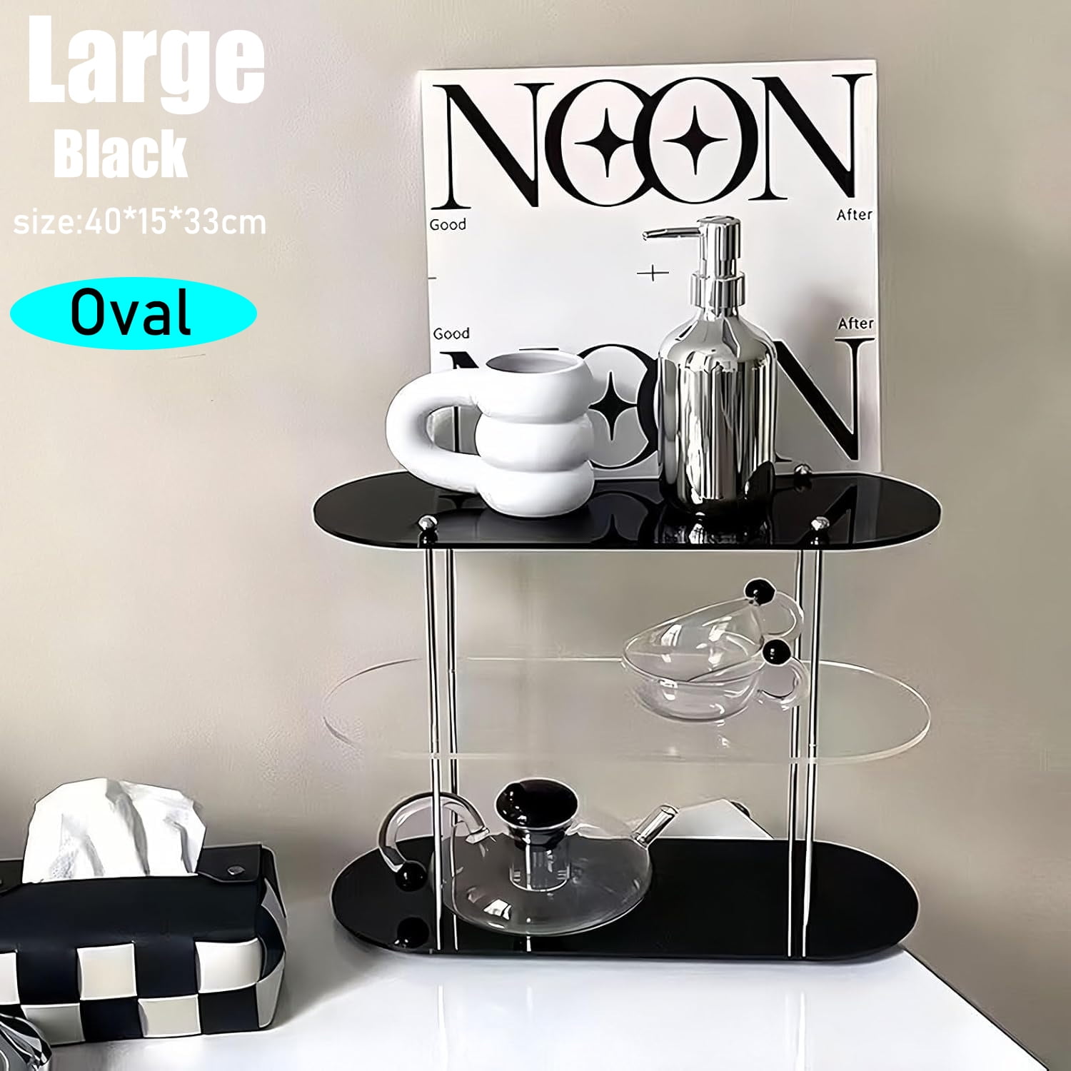 3 Tier Acrylic Storage Rack Ins Style Decorative Shelf Desktop ...