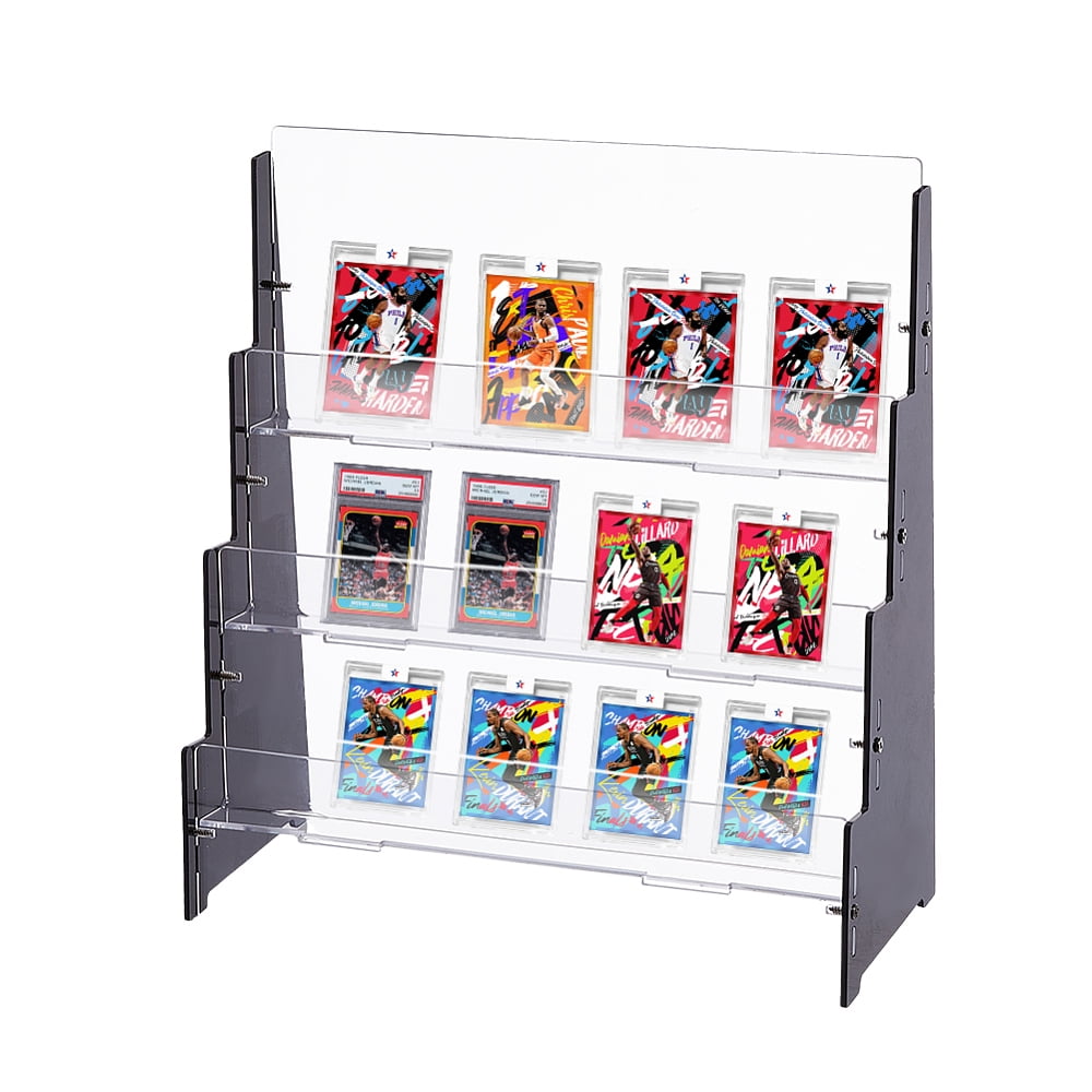 3-Tier Acrylic Trading Card Display Stand Greeting Card Holder Portable ...