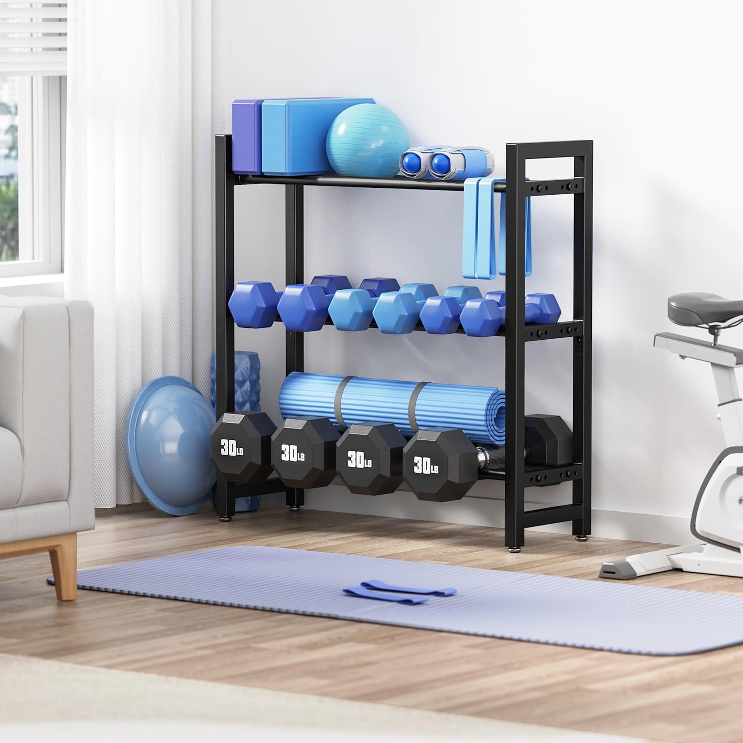 3 Tier Adjustable Dumbbell Rack – Heavy-Duty Weight Storage Stand for ...