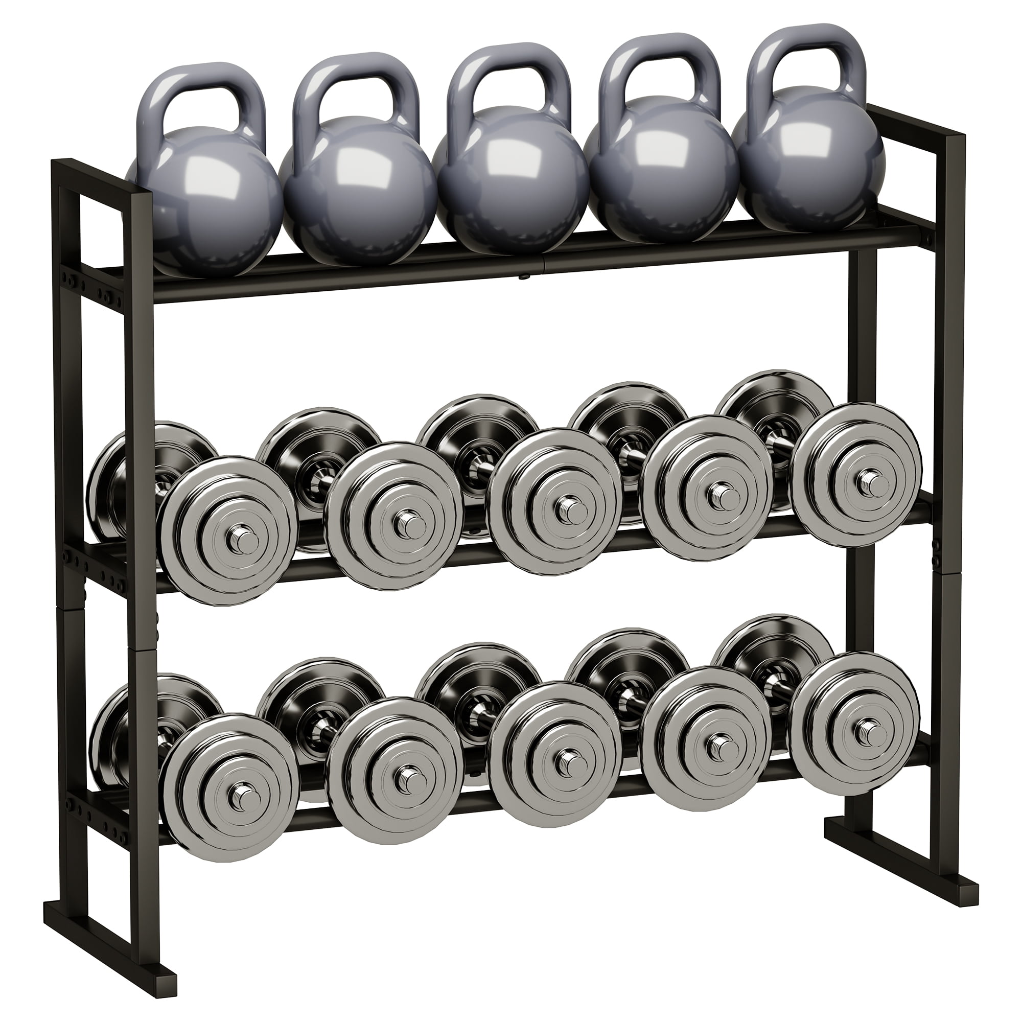 3-Tier Adjustable Dumbbell Storage Rack, Weight Rack Stand, Extended ...