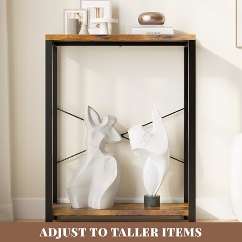 3-Tier Adjustable Heavy Duty Bookshelf, Industrial Wooden Open Storage ...