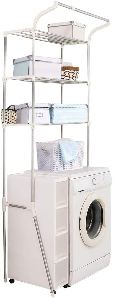 3-Tier Adjustable Laundry Shelf over Toilet for Washing Machine Storage ...