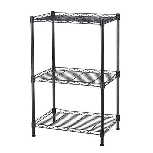 3-Tier Adjustable Metal Wire Shelving Unit with Rust-Resistant Coating ...