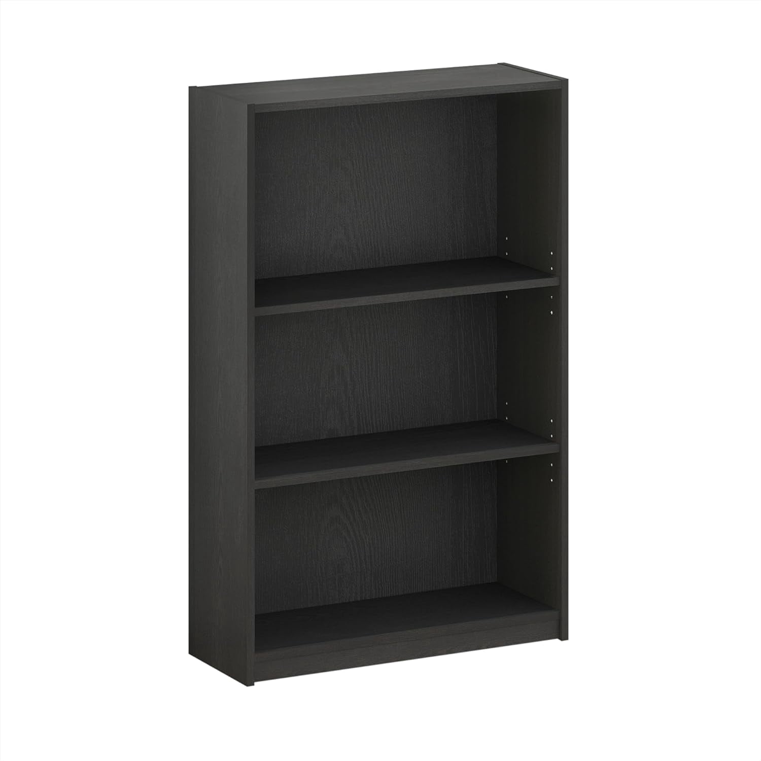 3-Tier Adjustable Shelf Bookcase, Black - Walmart.com