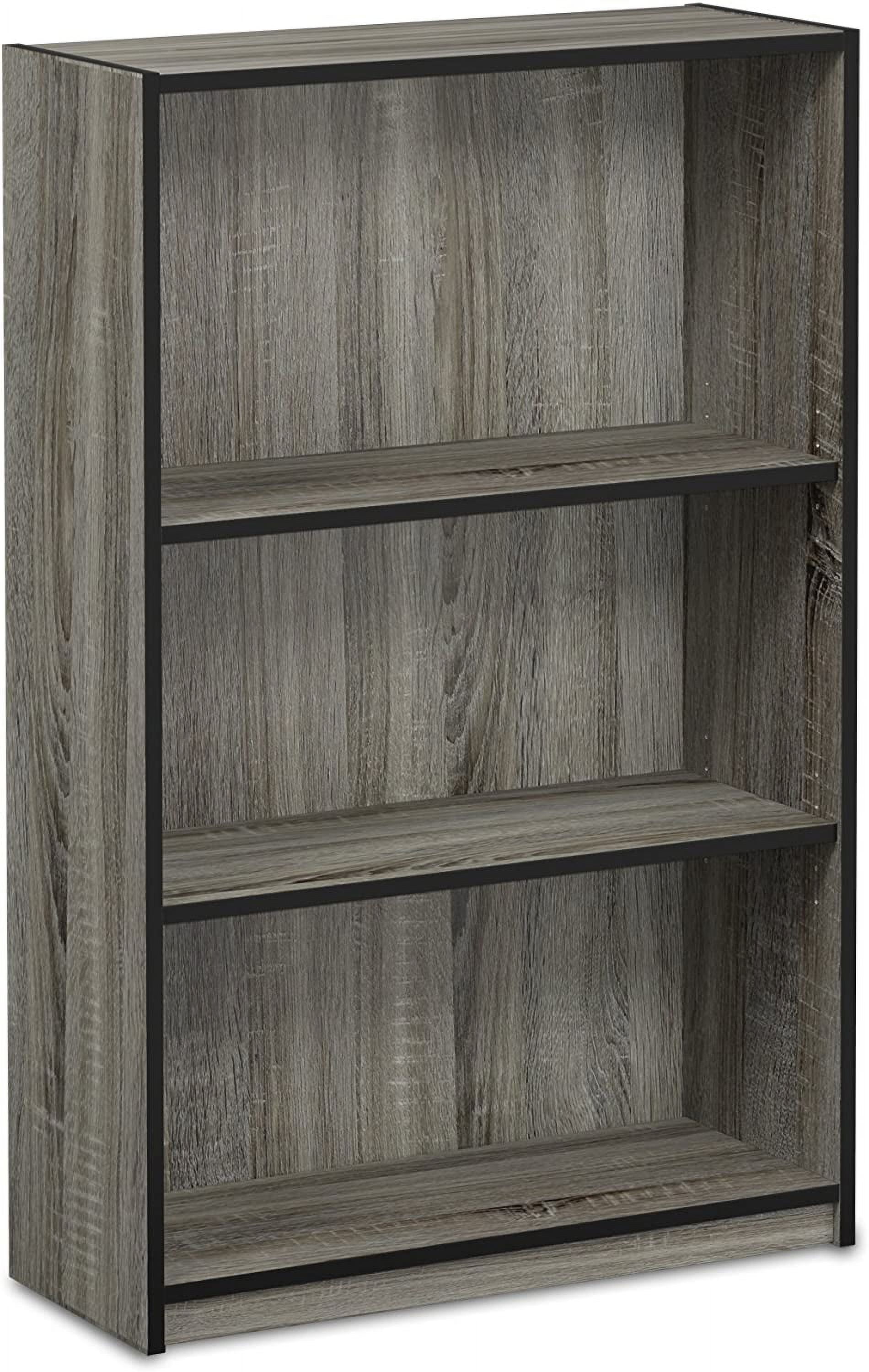 3-Tier Adjustable Shelf Bookcase, French Oak Grey - Walmart.com