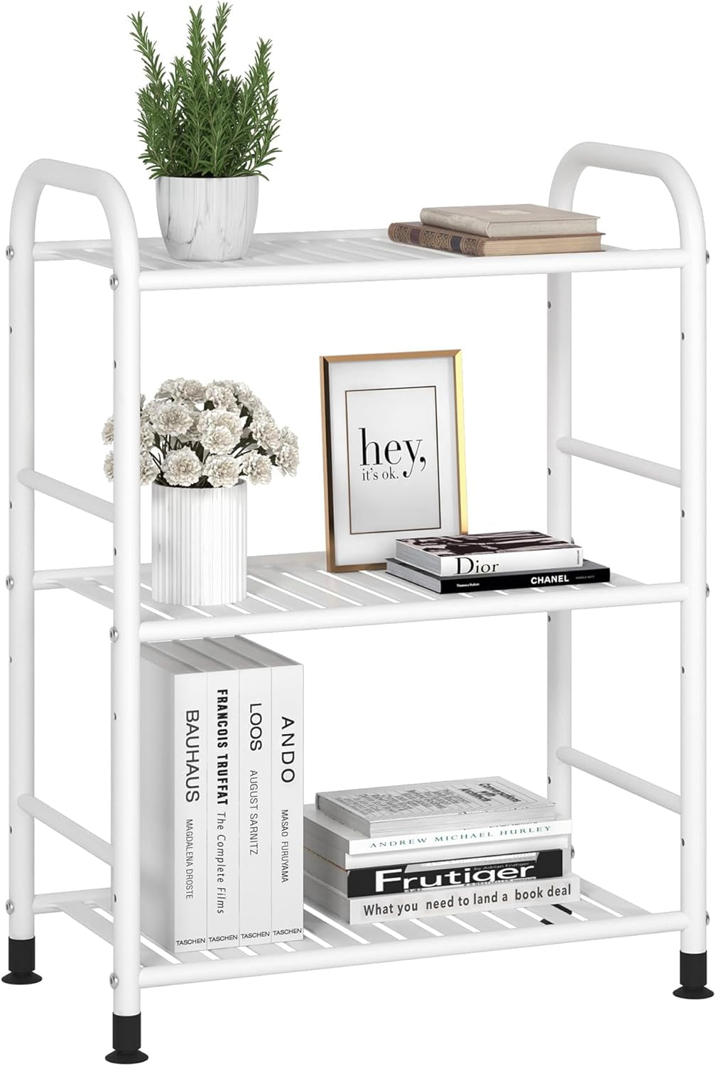 3-Tier Adjustable Shelving Unit, Heavy Duty Storage Rack Organizer ...