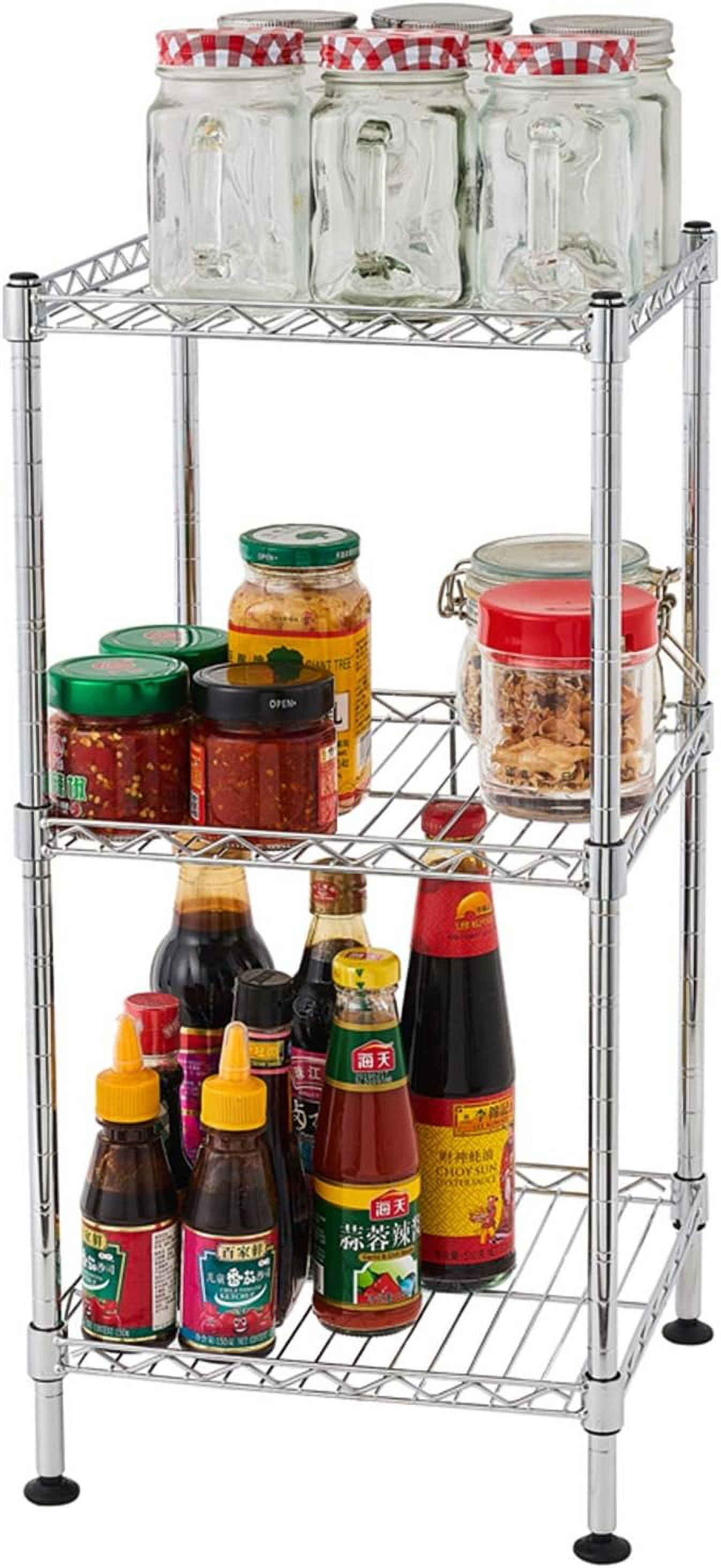 3 Tier Adjustable Shelving Unit, Metal Wire Rack with NSF Certified ...