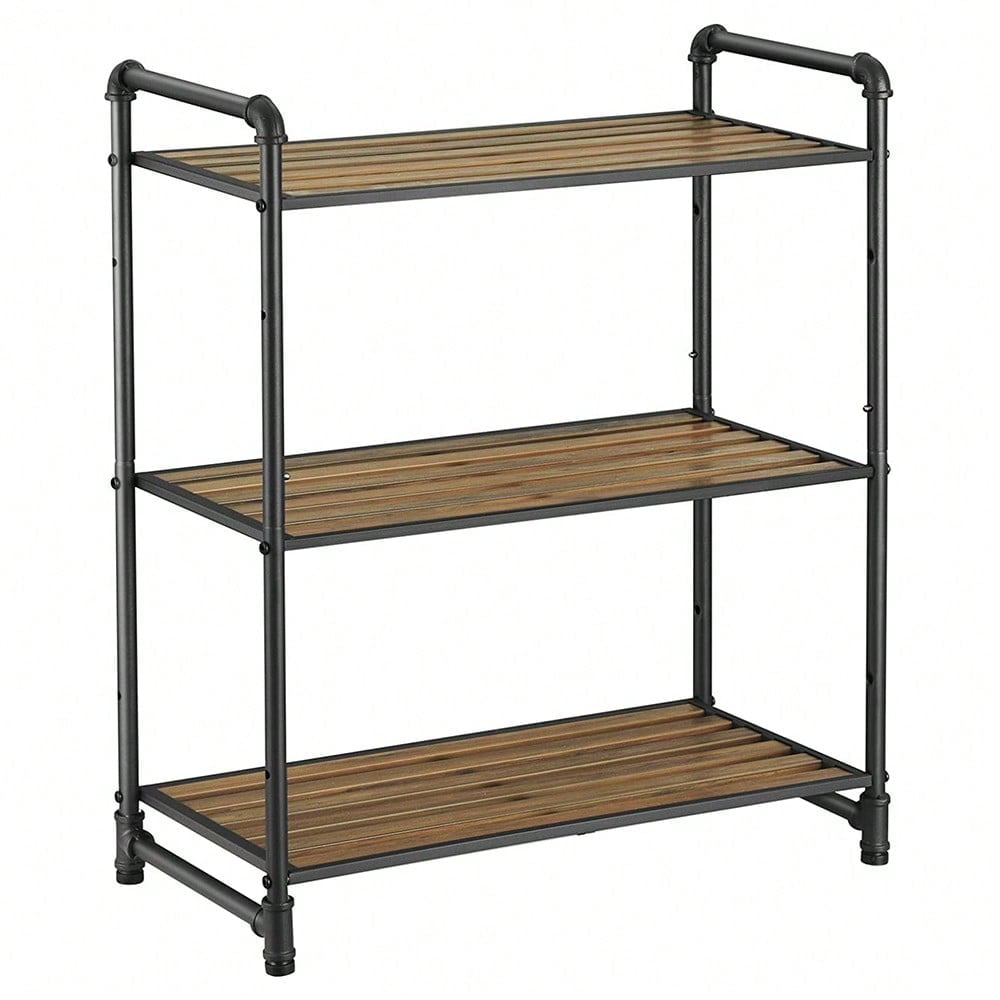3-Tier Adjustable Storage Rack – Industrial Bathroom & Kitchen Shelf ...