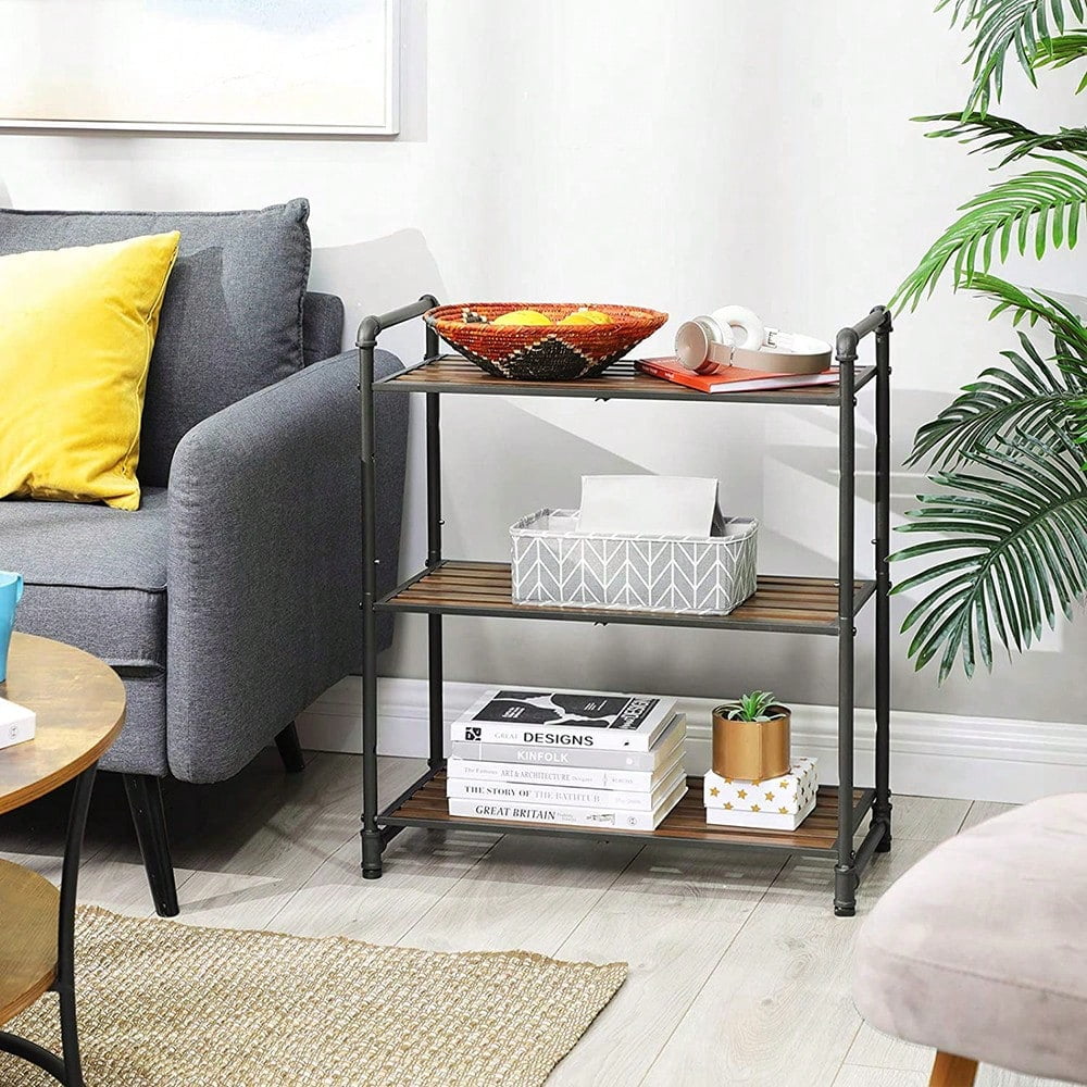 3-Tier Adjustable Storage Rack – Industrial Bathroom & Kitchen Shelf ...