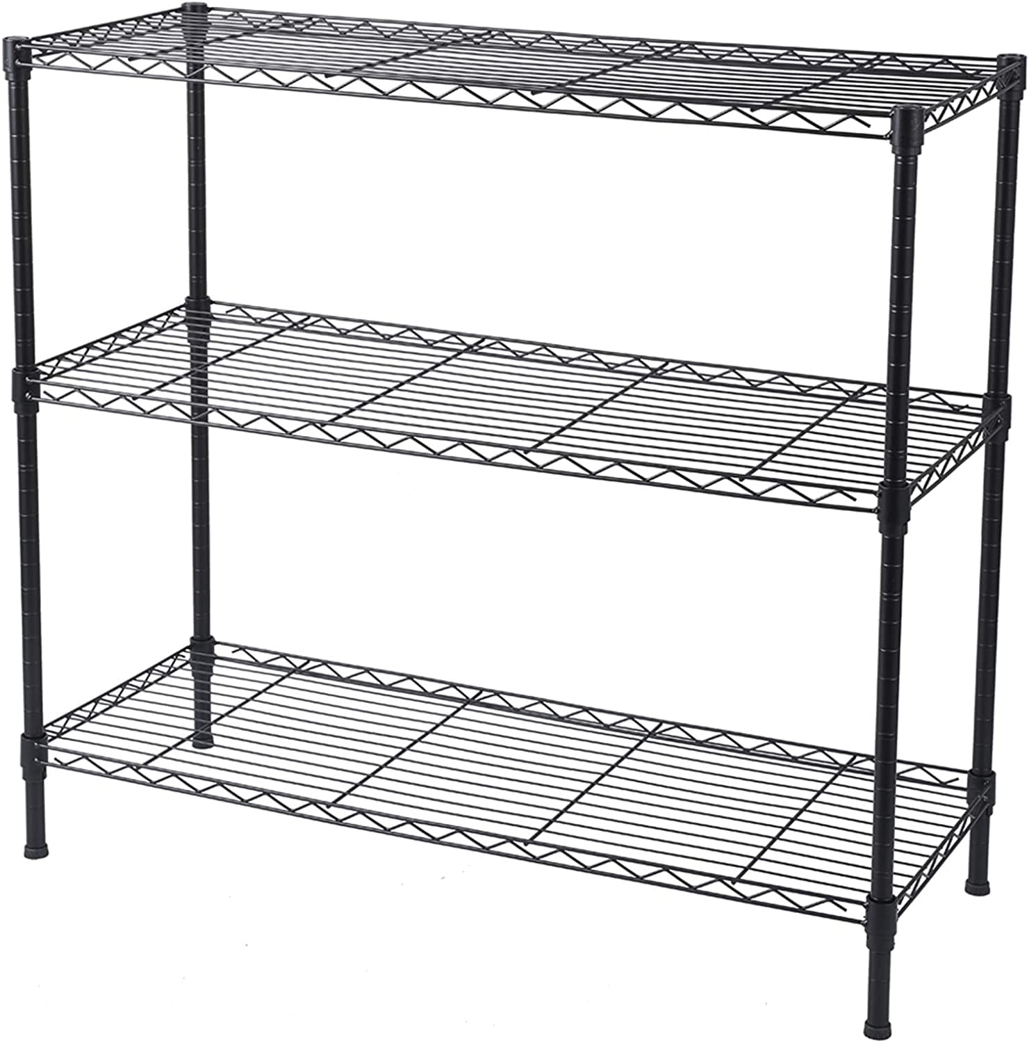 3 Tier Adjustable Storage Shelf Metal Storage Rack Wire Shelving Unit ...