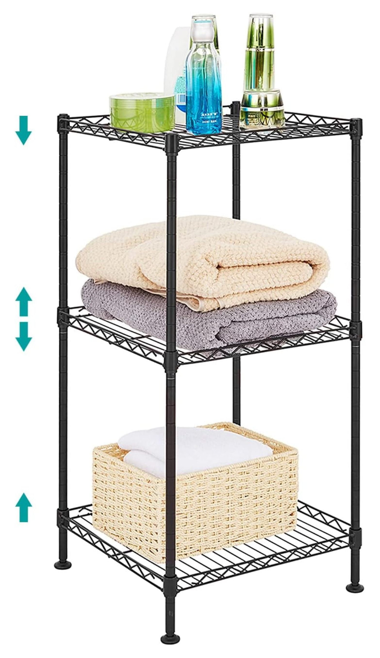 3 Tier Adjustable Wire Shelf, 3 Tier Metal Storage Shelves with NSF ...