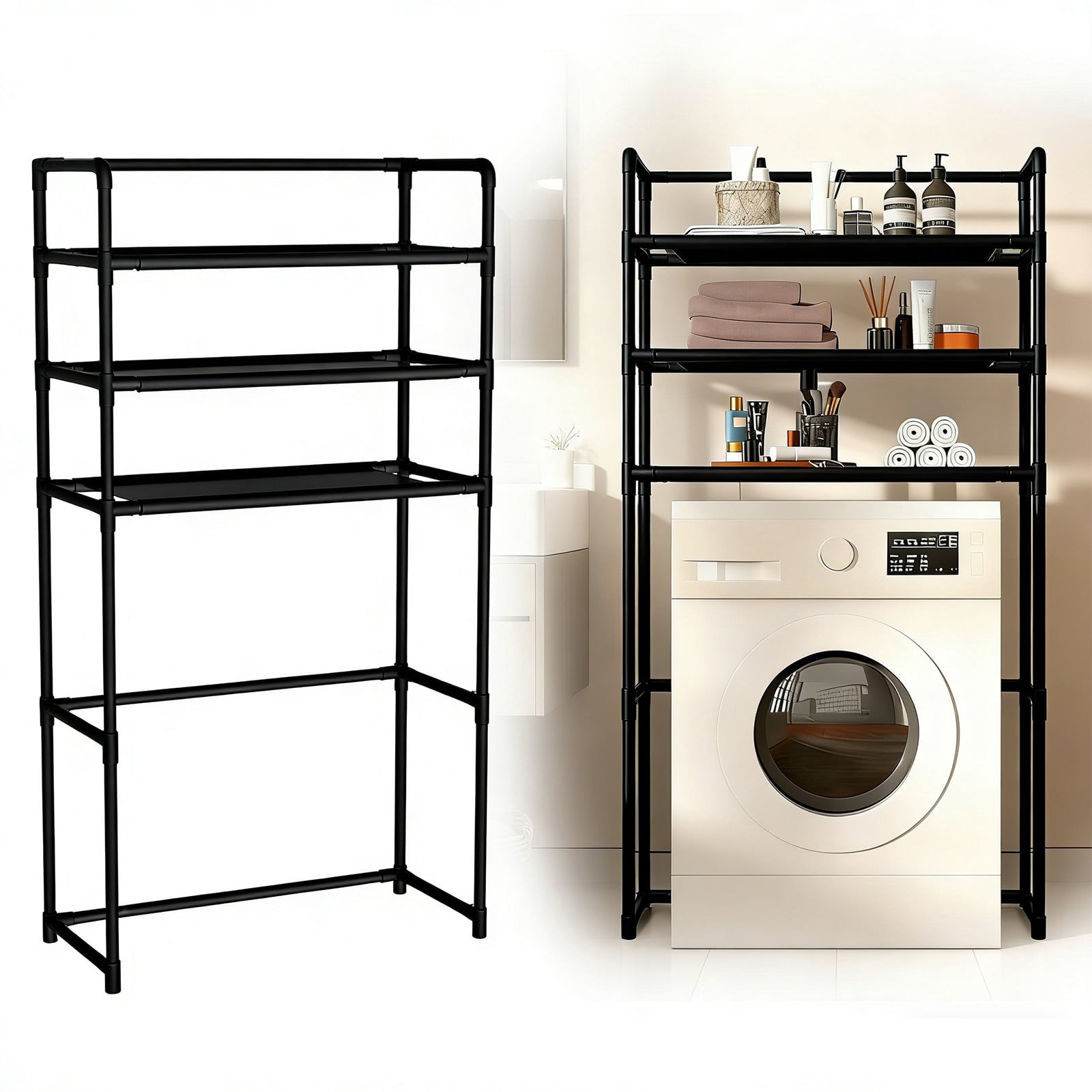 3-Tier All-Purpose Washing Machine Storage Rack for Laundry, Bath & Utility Room | Compact Over ...