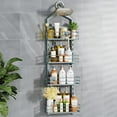 3 Tier Anti-Swing Hanging Shower Caddy Height-Adjustable Shower Caddy ...