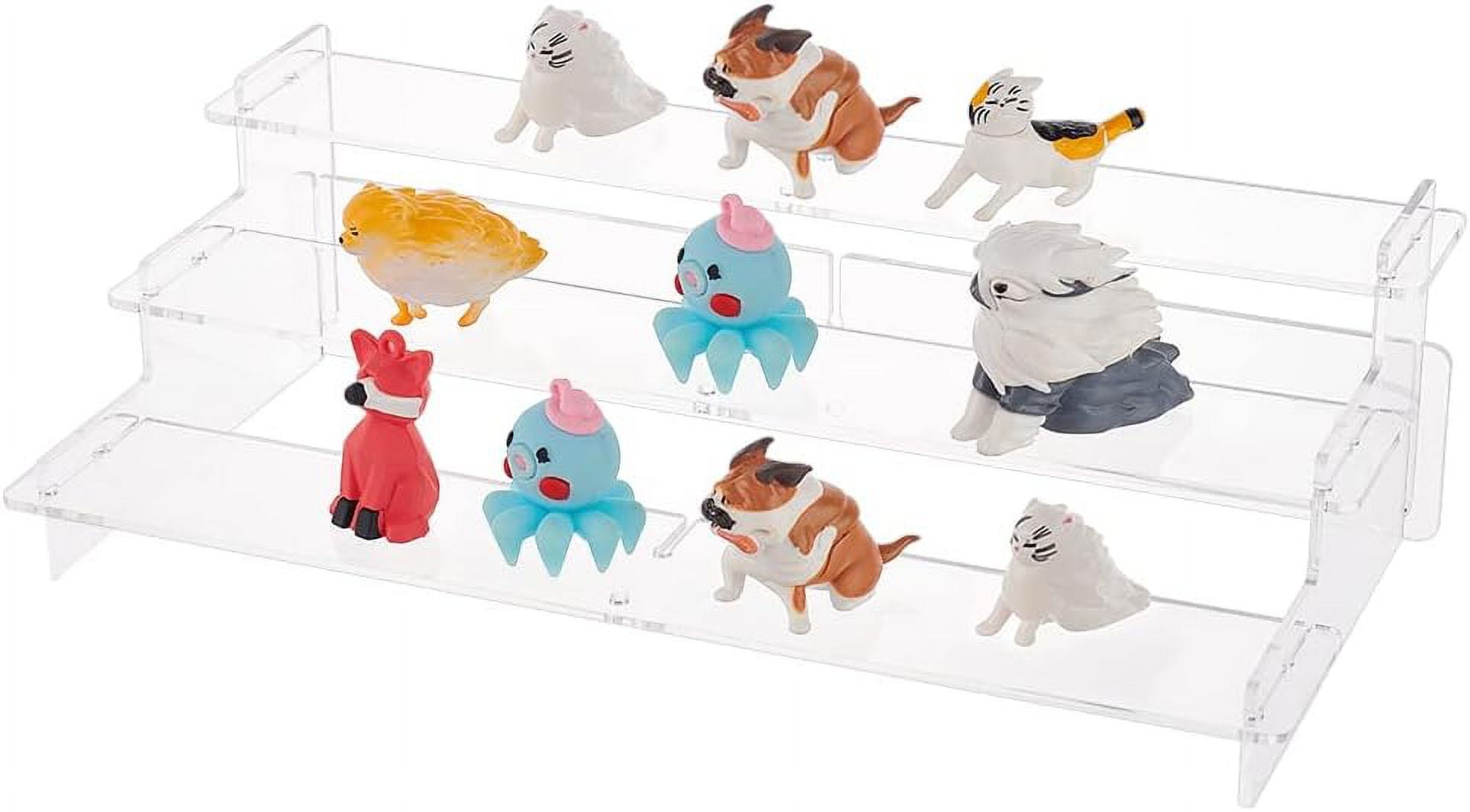 3-Tier Assembled Acrylic Riser for Action Figure 11.8x5.7x3.5 inch ...