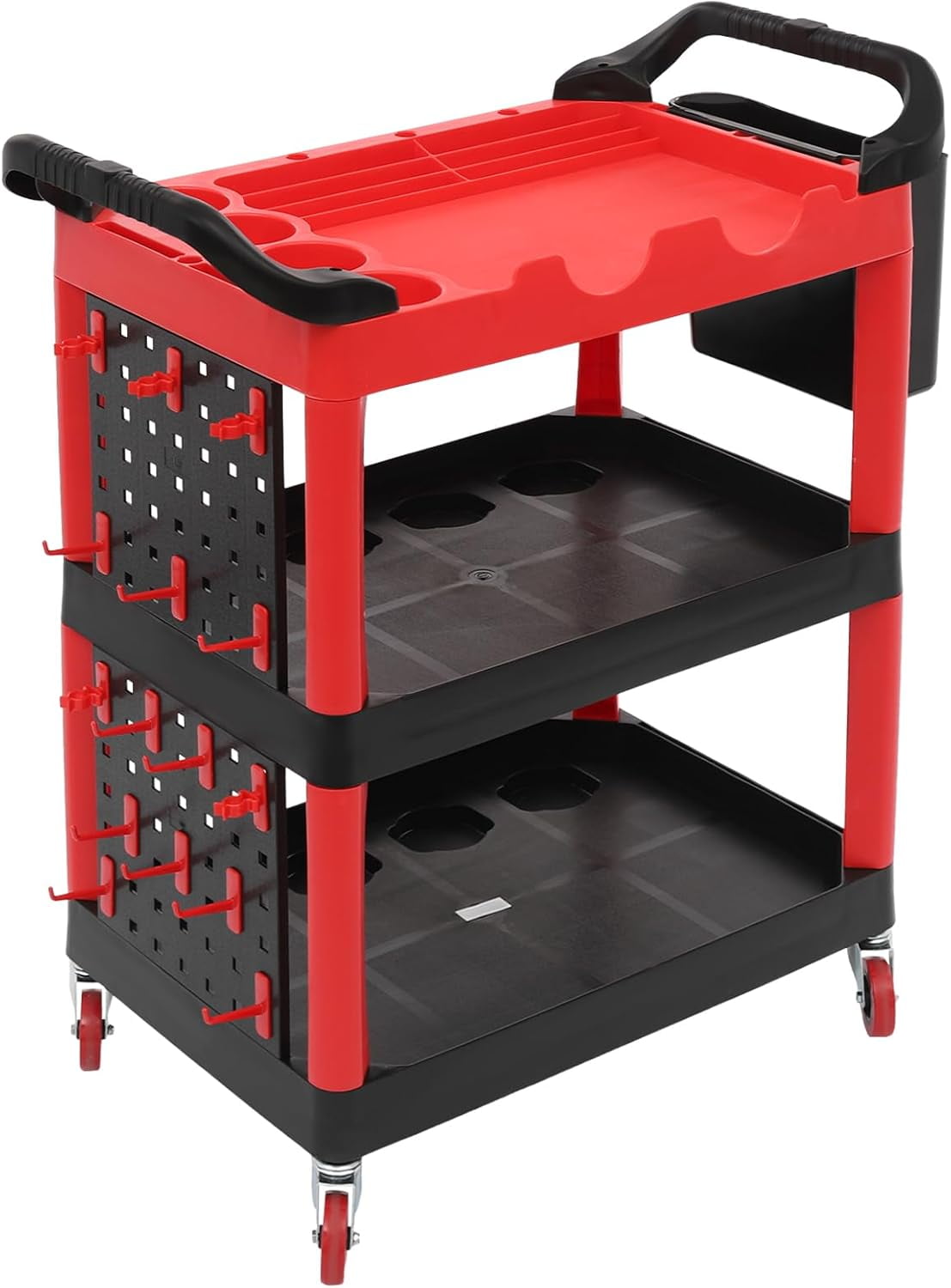 3 Tier Auto Detailing Cart, Rolling Utility Tool for Car Wash Organizer ...