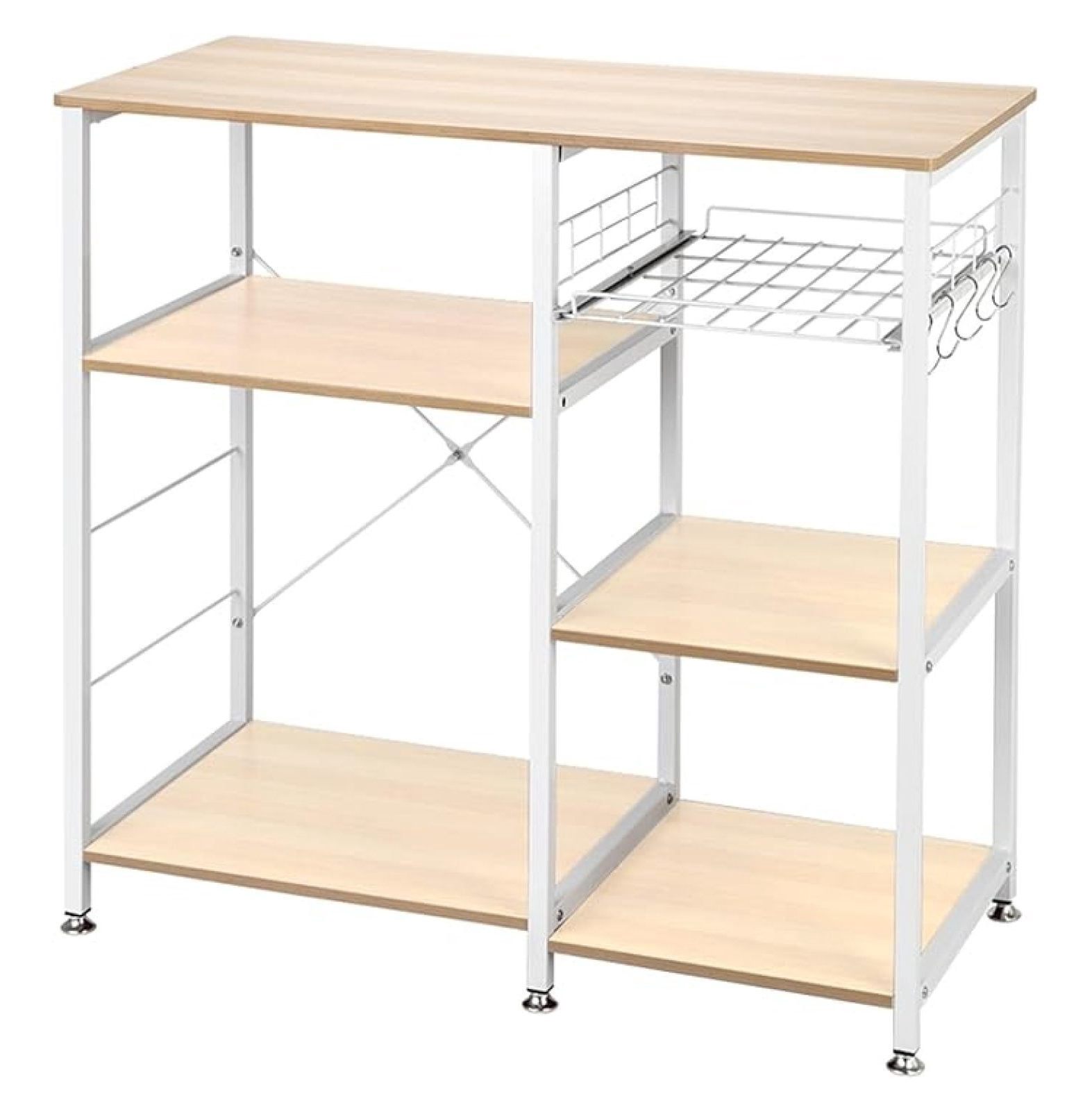 3-Tier Bakers Rack Microwave Oven Stand with Storage Cart, Multi ...