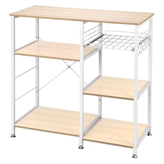 3-Tier Bakers Rack Microwave Oven Stand with Storage Cart, Multi ...