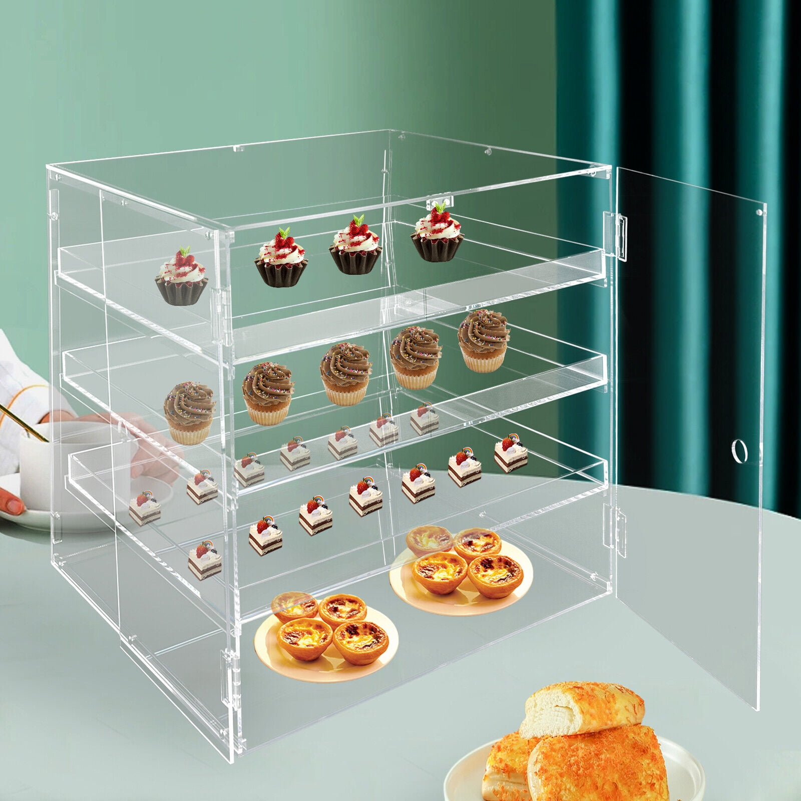 3-Tier Bakery Cake Storage Showcase Cupcake Pastry Display Cabinet Unit ...