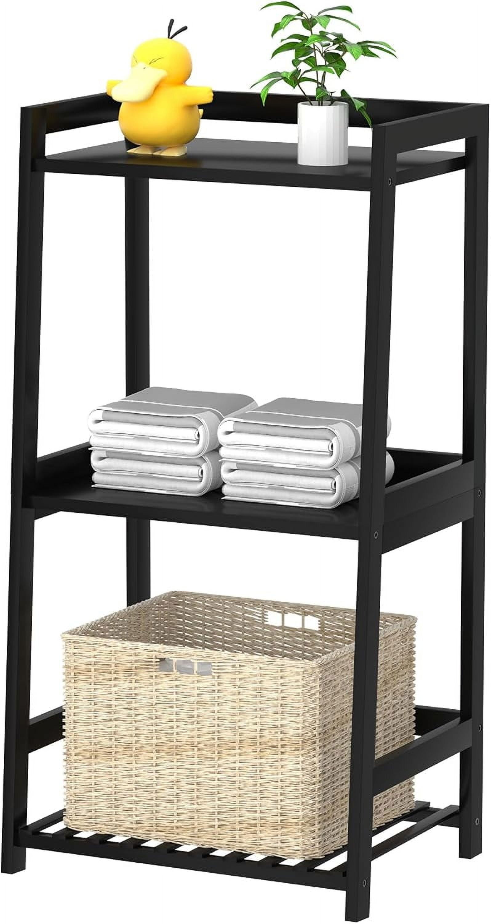 3 Tier Bamboo Bathroom Shelves, Ladder Shelf for Storage, Rustic Home ...