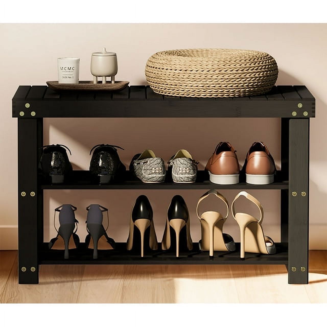 Oceanstar SR1309 Oceanstar 2 Tier Bamboo Shoe Rack - Walmart.com