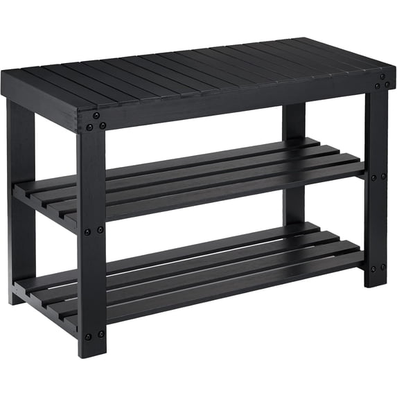 3 Tier Bamboo Shoe Rack Bench, 300LBS Heavy Duty Load Bearing Shoe ...